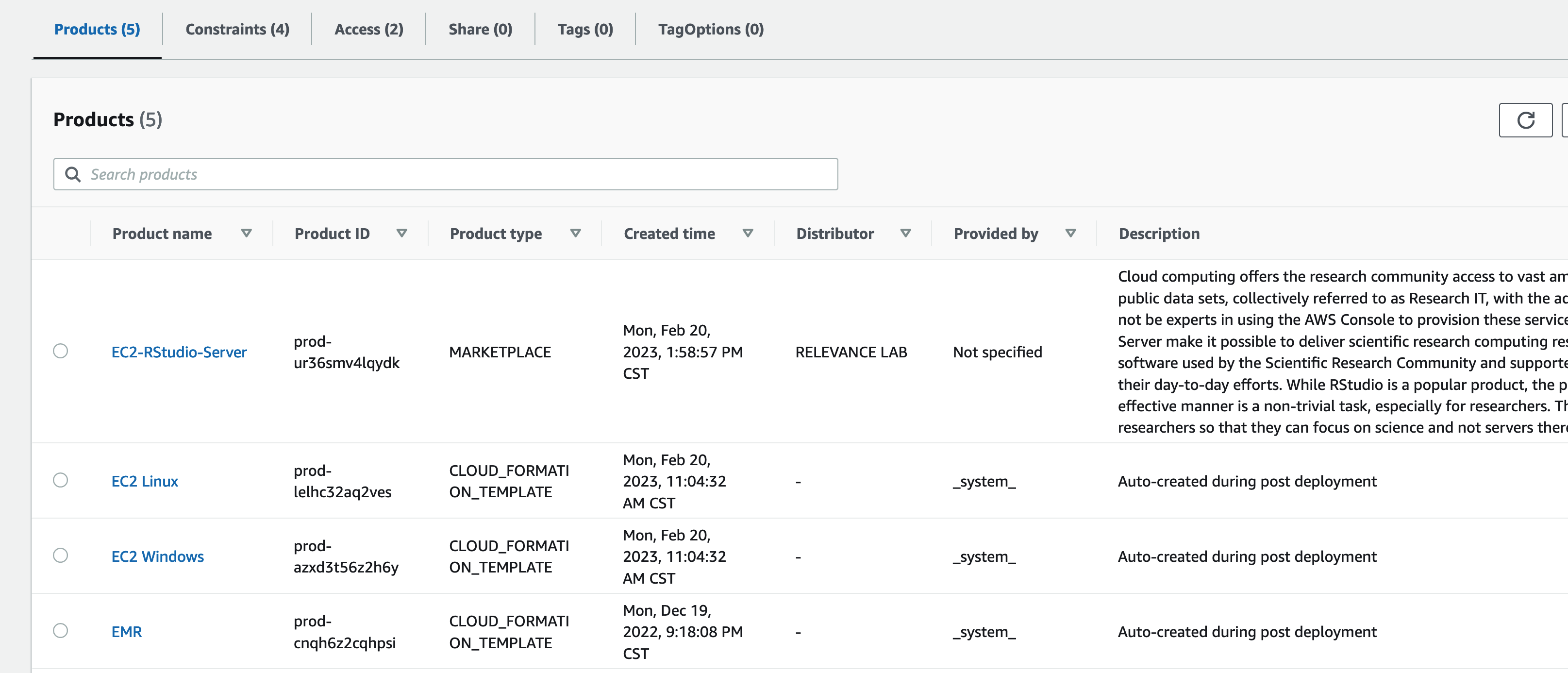 [Bug] Available AWS Service Catalog Product Versions not imported yet when adding RStudio ...
