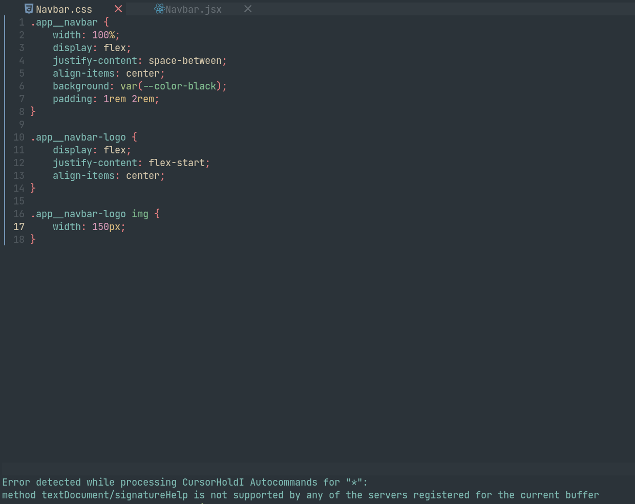 textDocument/signatureHelp is not supported by any of the servers registered for the current ...