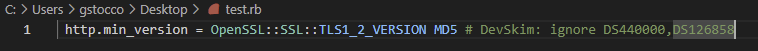 Need To Suppress Multiple Pinned Tls Version Issues In One Line · Issue 568 · Microsoft Devskim
