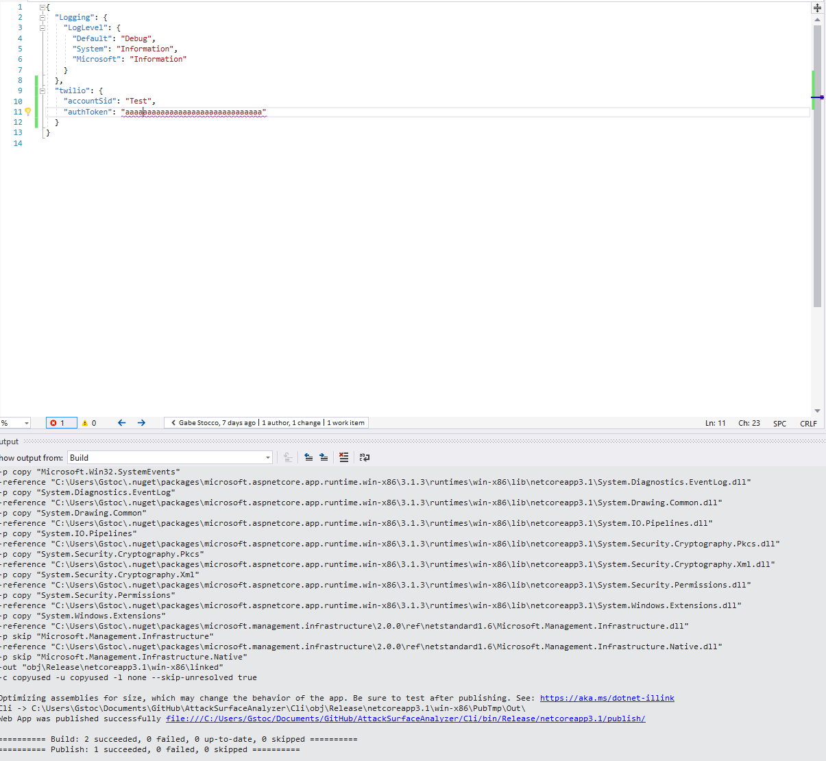 False positive : Token on appsettings.Development.json · Issue #146 · microsoft/DevSkim · GitHub