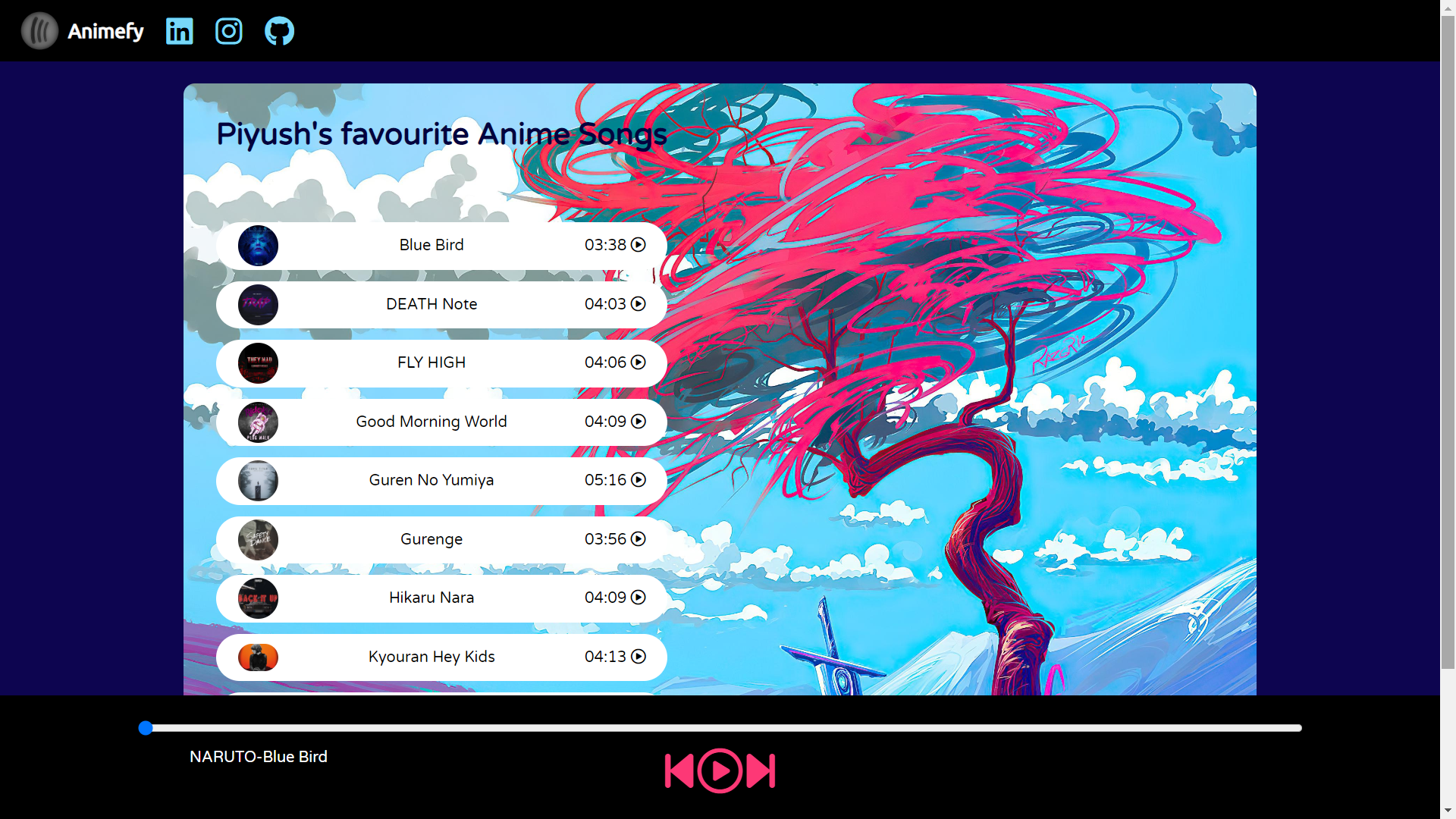 Wanna Add My Anime Music Player Site · Issue 854 · Thinkswell Javascript Mini Projects · Github
