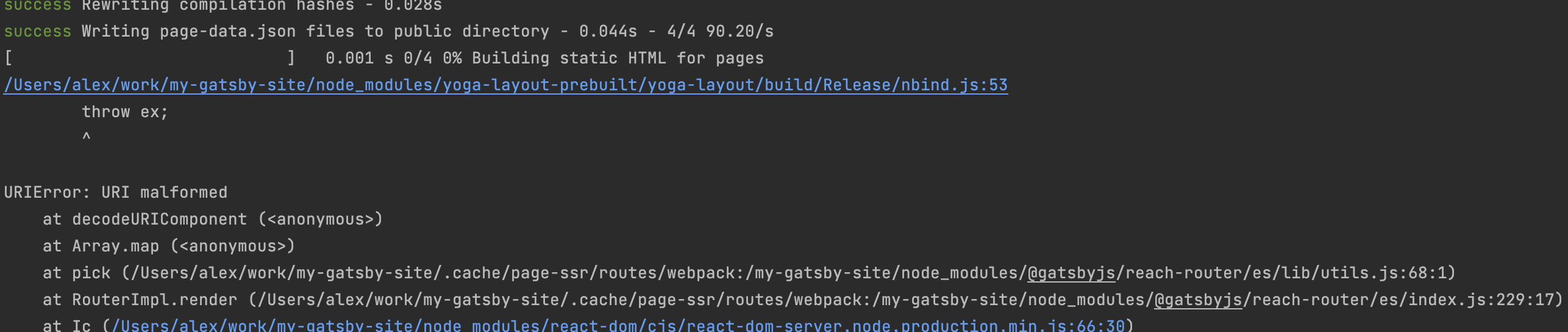 Build breaks if `pagePath` contains `%` character · Issue #36350 · gatsbyjs/gatsby · GitHub