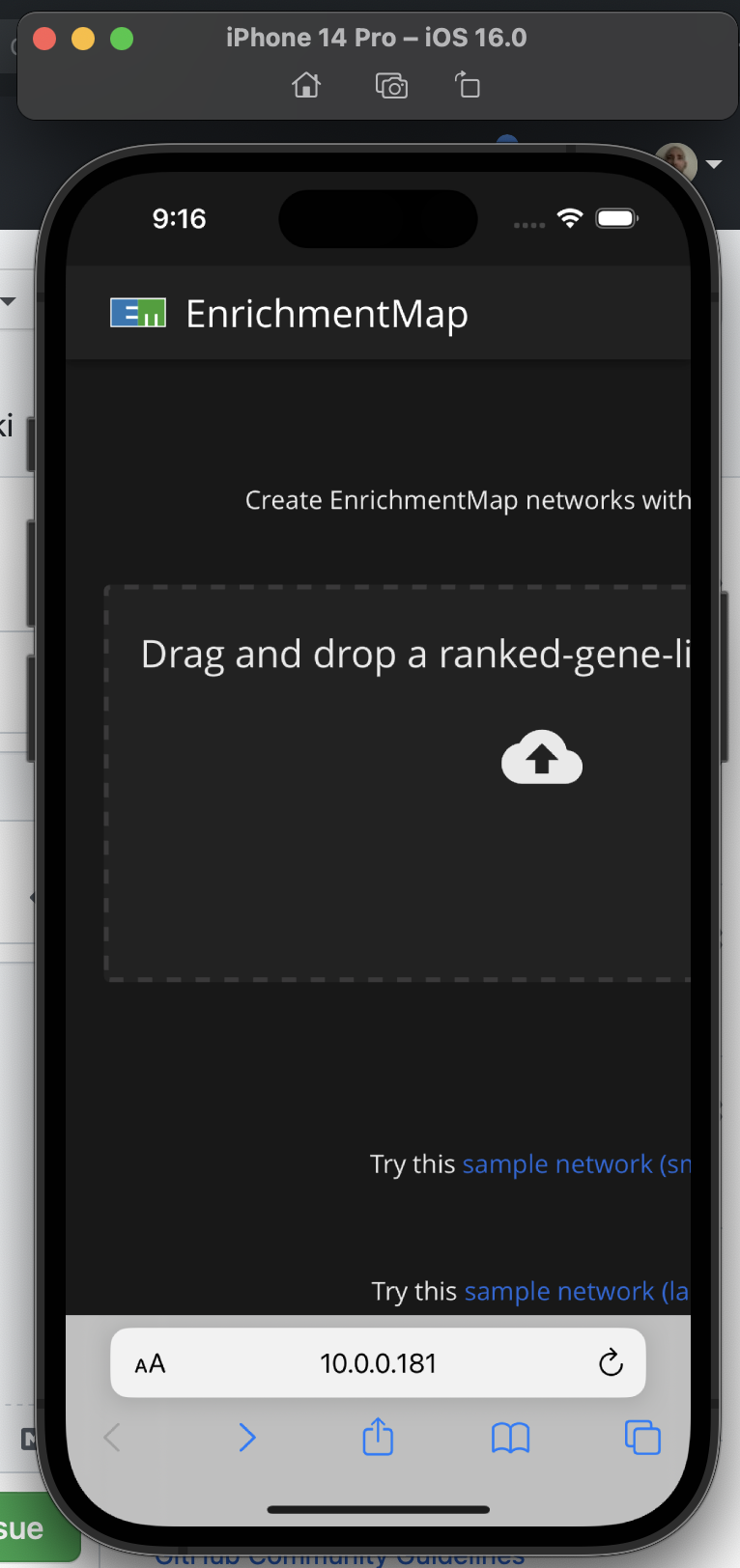 The front page doesn't fit on mobile · Issue #31 · cytoscape/enrichment-map-webapp · GitHub