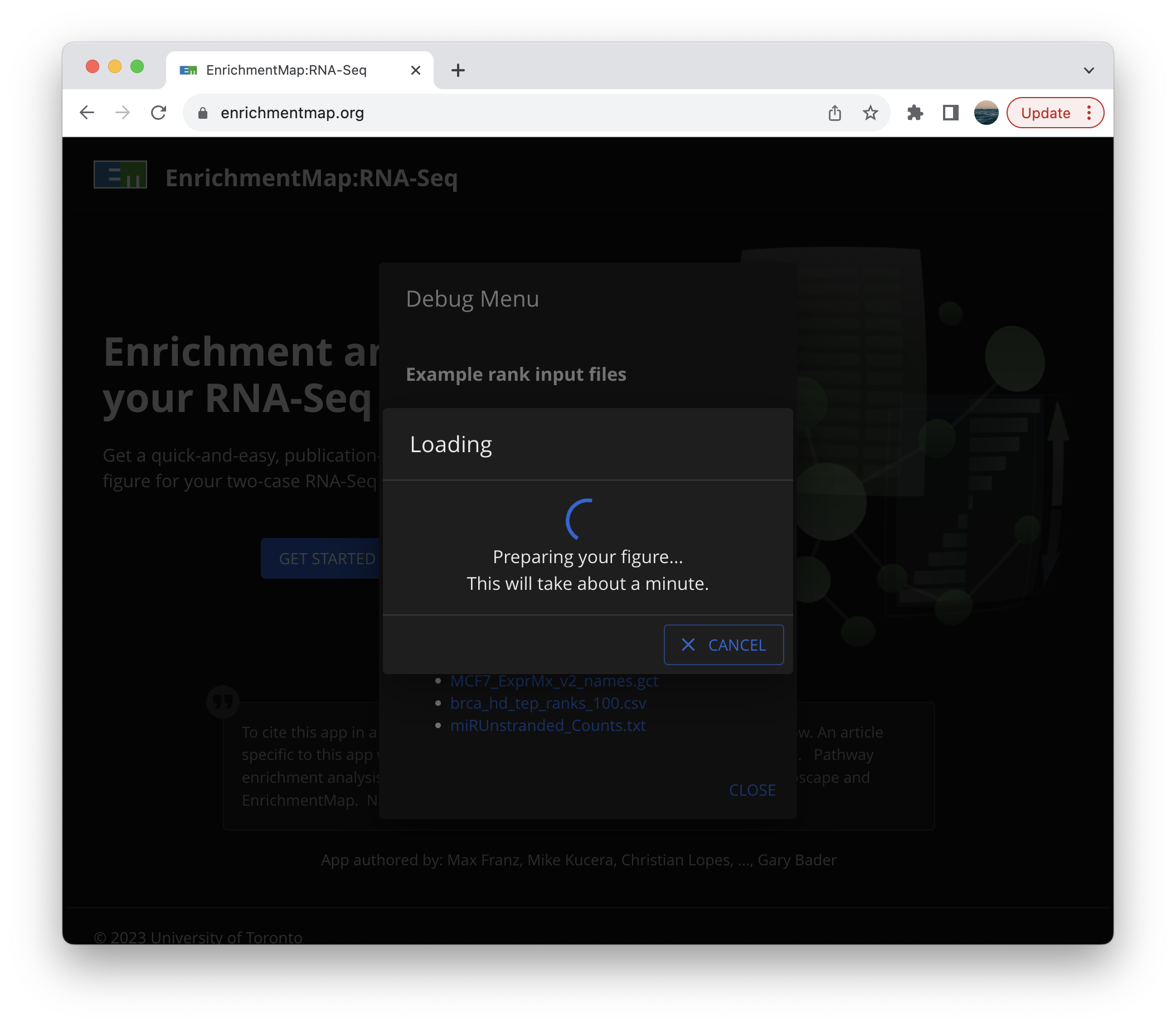 Show Rough Eta Text Beside Loading Spinner · Issue 171 · Cytoscapeenrichment Map Webapp · Github