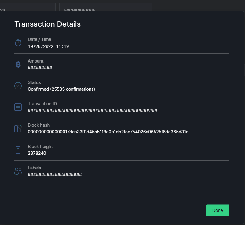 Discreet Mode Transaction Details Labels Hover Loops Endlessly Between Hiddenrevealed · Issue
