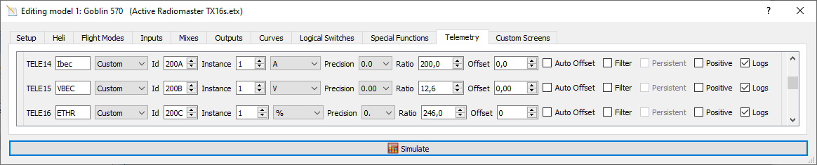 Different display of telemetry parameter values in radio and companion ...
