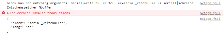German language: error in translation of writeBuffer, and failure to ...