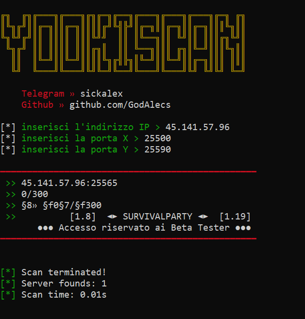 GitHub - GodAlecs/Yookiscan-Minecraft-Port-Scanner: A simple Minecraft ...