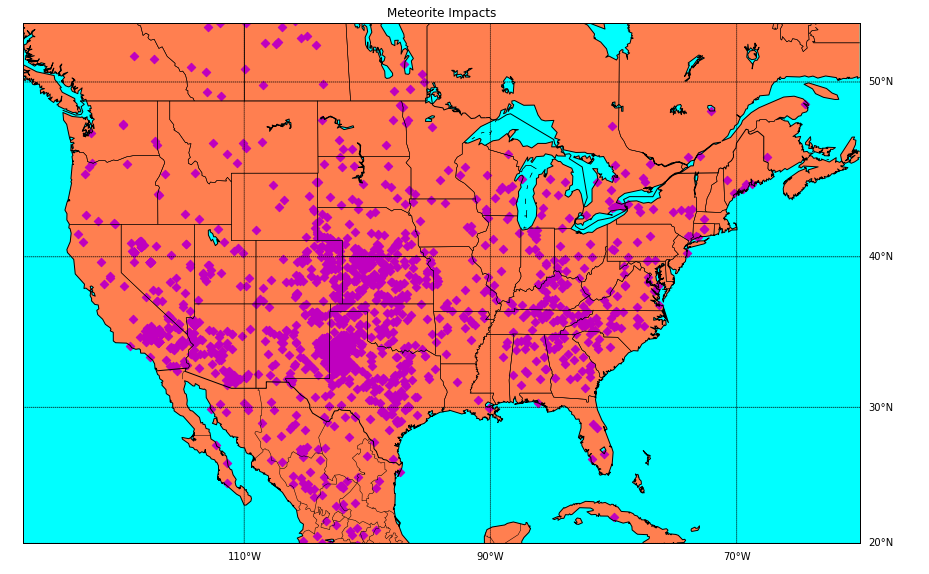 GitHub - thomascowie/USMeteoriteImpactVisualizations: Orthographic ...