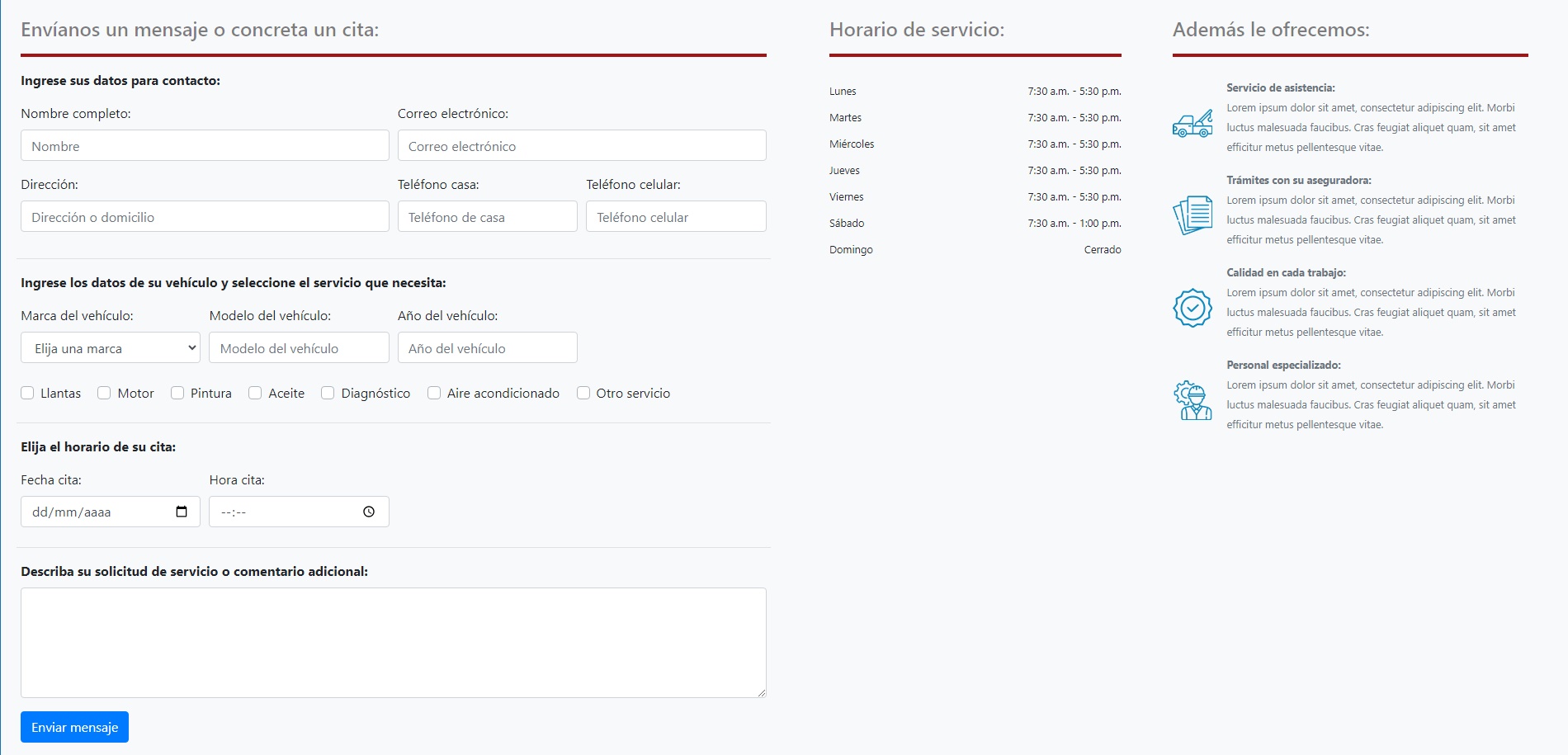 GitHub - misproyectosweb/proyecto-web-07: Sitio web que muestra información variada de un taller ...