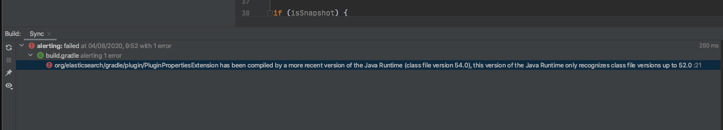 [BUG] Alerting fails to build in IntelliJ · Issue #171 · opendistro-for-elasticsearch/alerting ...