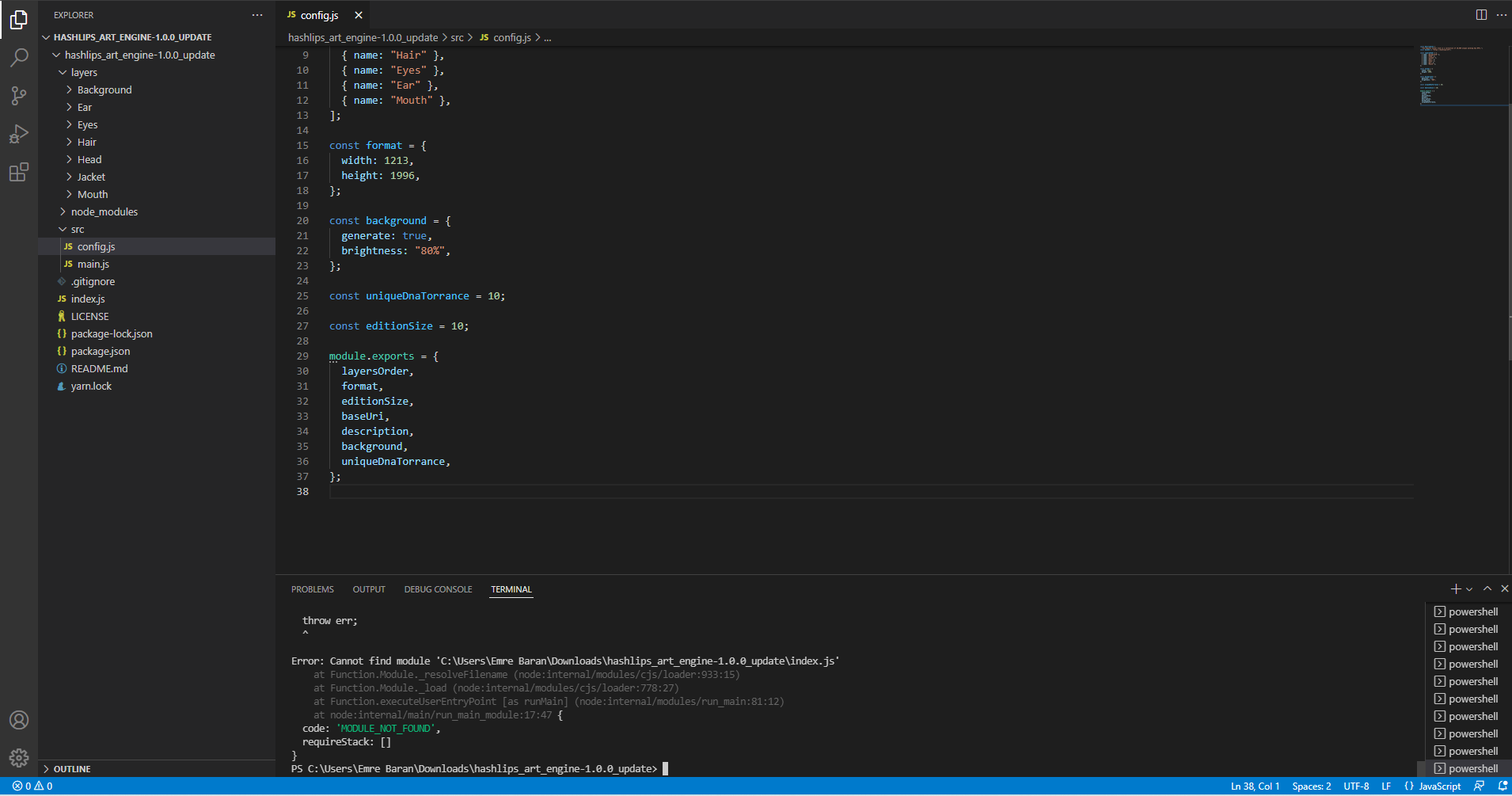 Error yarn add all or npm install yarn · Issue #662 · HashLips/hashlips_art_engine · GitHub