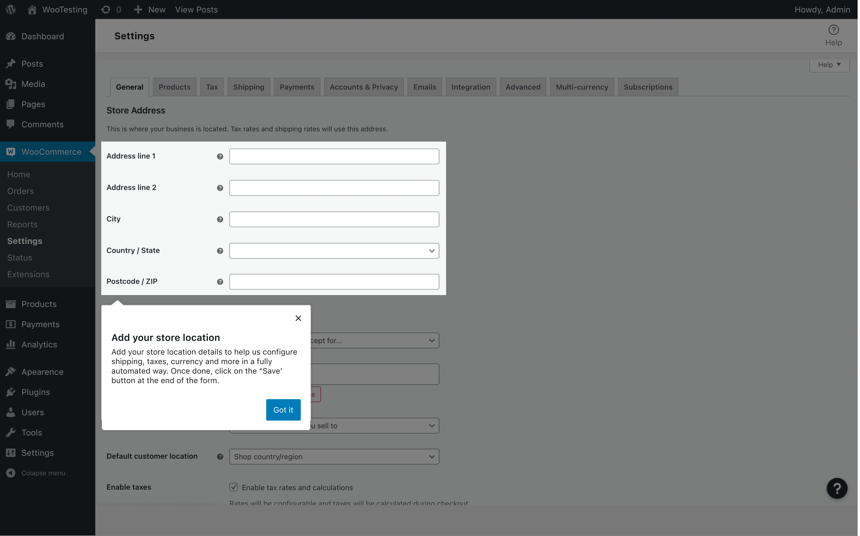 Store location: Task list · Issue #32587 · woocommerce/woocommerce · GitHub