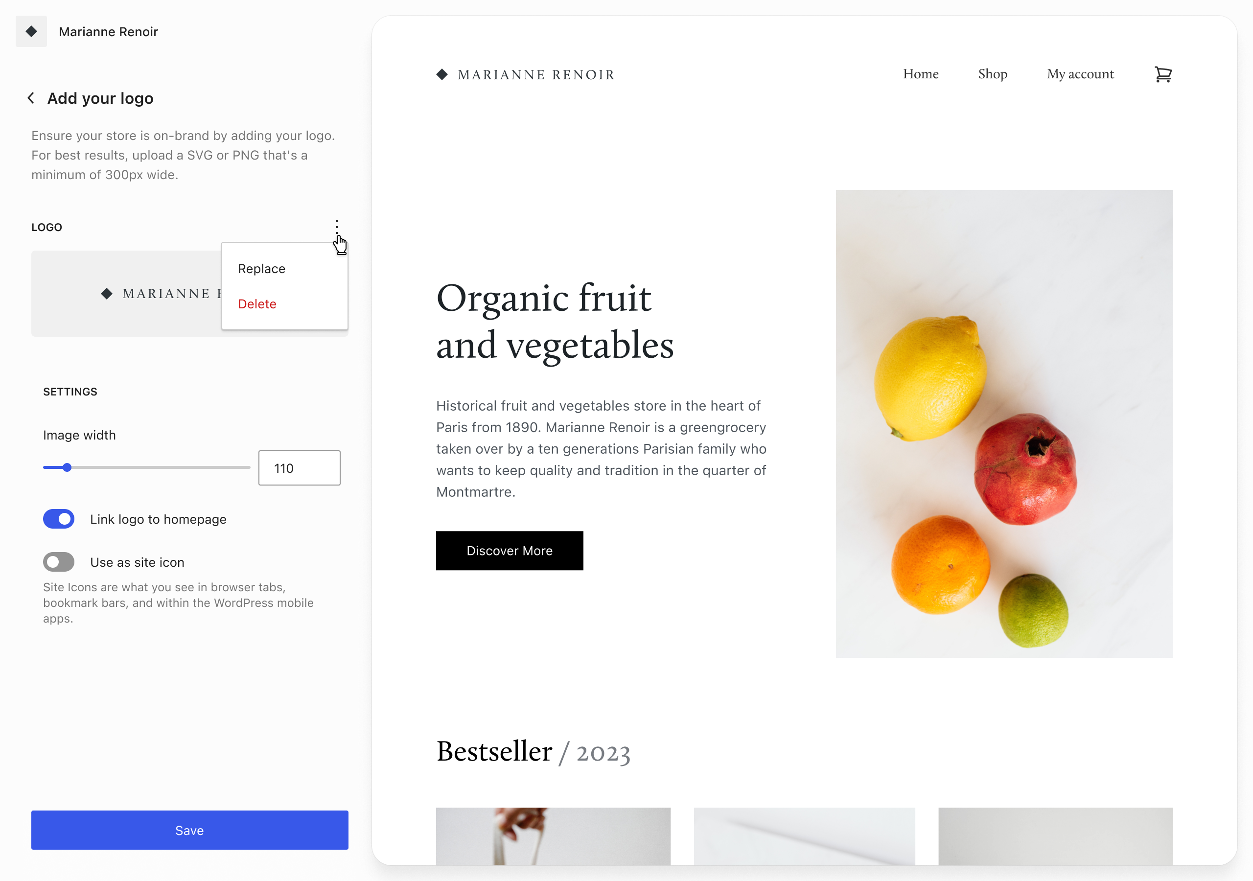 [CYS] Add the possibility to remove the logo · Issue #41027 · woocommerce/woocommerce · GitHub