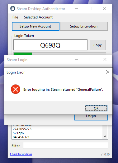 Does not work when adding new accounts · Issue #795 · Jessecar96/SteamDesktopAuthenticator · GitHub