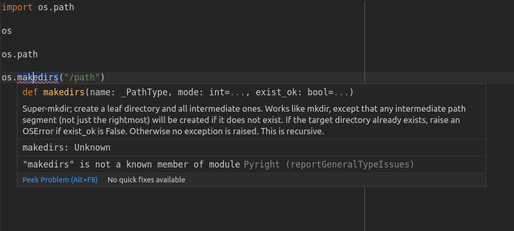 pyright reports possibly a wrong "not a known member of module problem" · Issue #778 · microsoft ...
