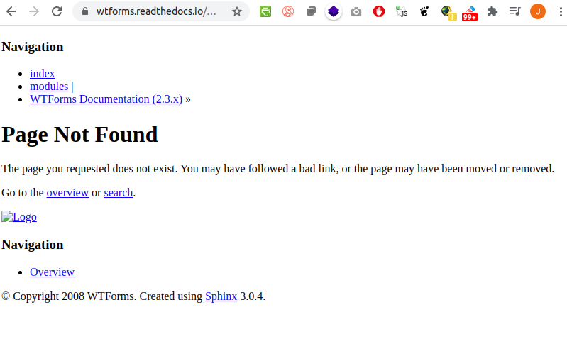 documentation for "stable" is broken · Issue #643 · pallets-eco/wtforms · GitHub