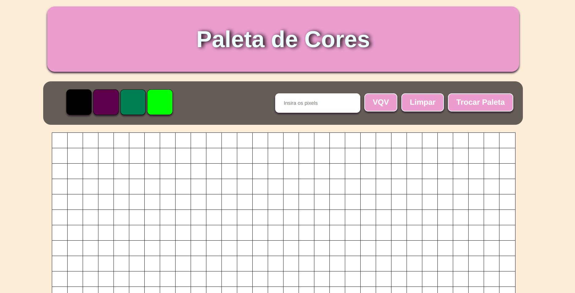 GitHub - larissaperinoto/pixels-art: Esta aplicação é um jogo para ...