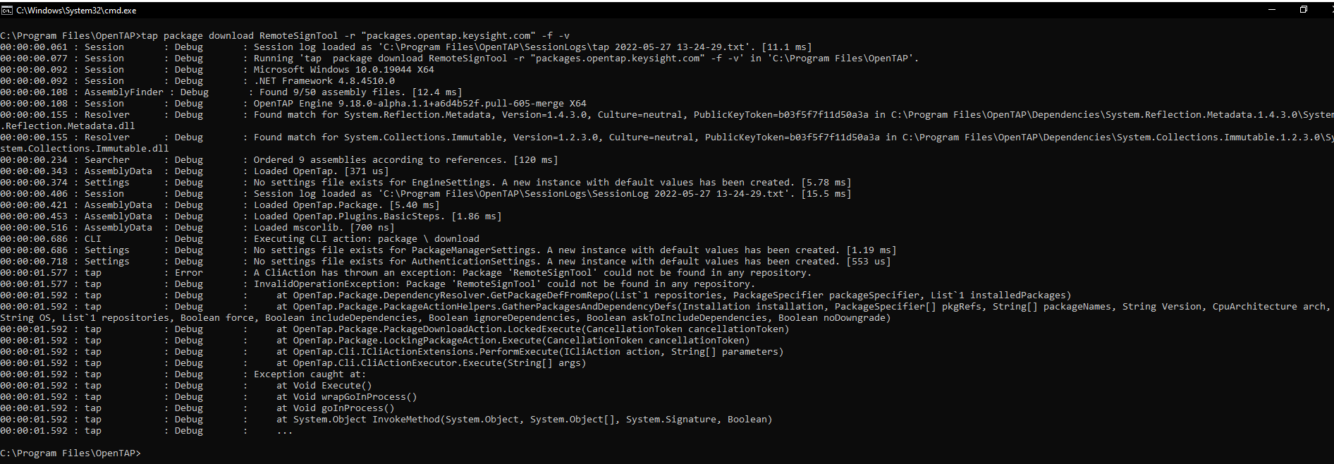 CliAction has thrown an exception - download --force not working · Issue #614 · opentap/opentap ...