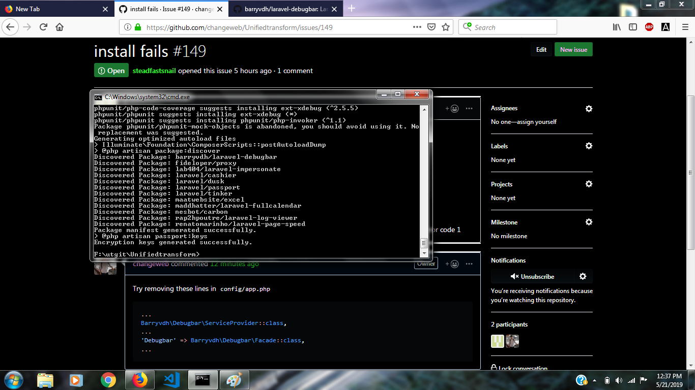 install fails · Issue #149 · changeweb/Unifiedtransform · GitHub