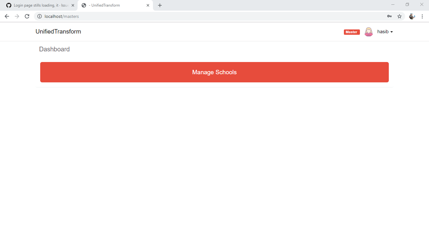 Login page stills loading, it · Issue #193 · changeweb/Unifiedtransform · GitHub