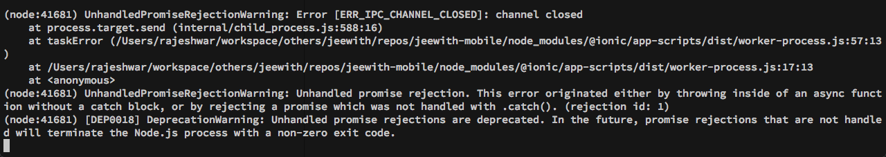UnhandledPromiseRejectionWarning: Unhandled promise rejection. · Issue #3188 · ionic-team/ionic ...