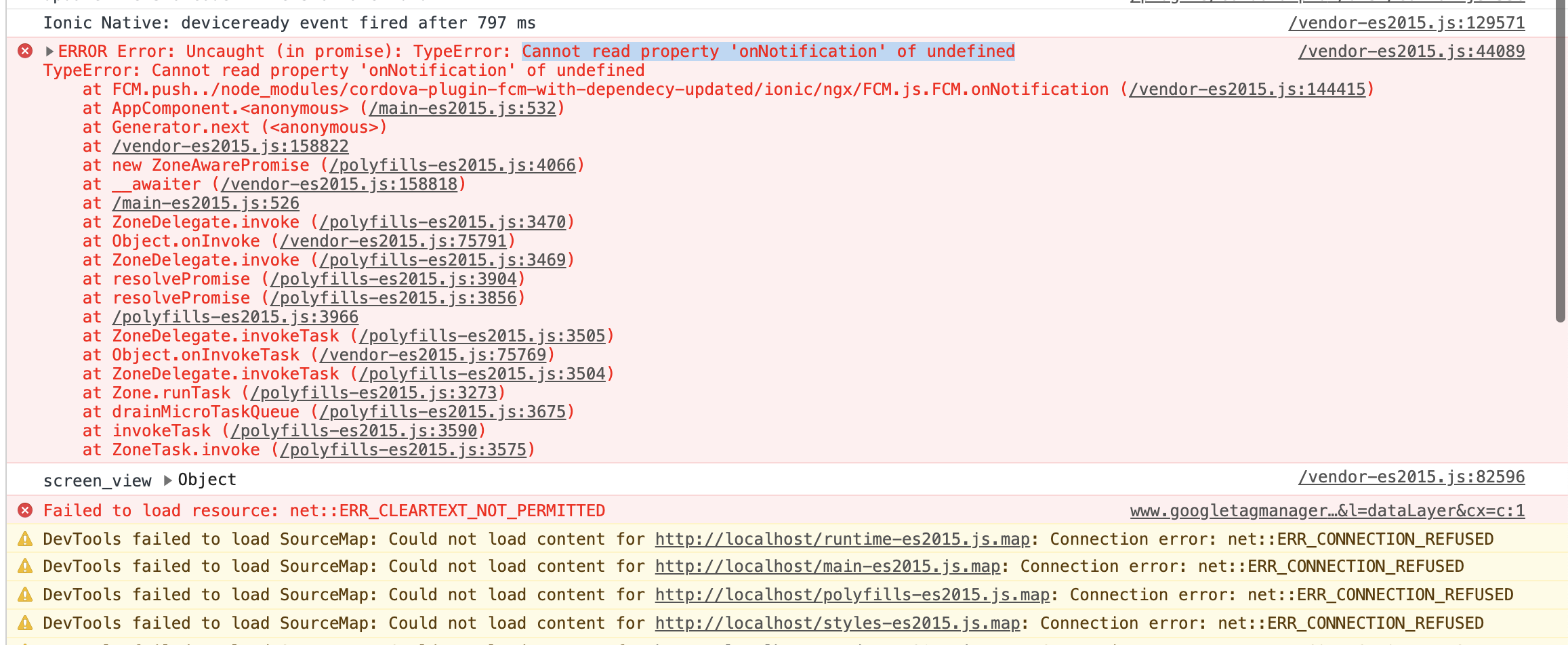 Cannot Read Property Onnotification Of Undefined · Issue 172 · Andrehtissotcordova Plugin