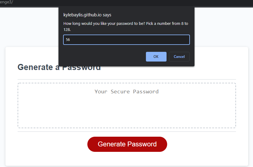 GitHub - kylebaylis/password-generator