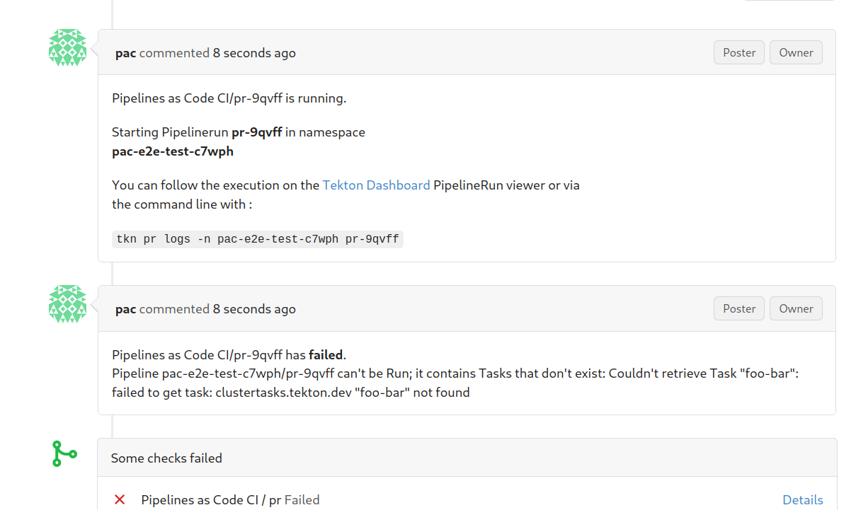 Properly Report Error When The Pipelinerun Could Not Get Created By Chmouel · Pull Request 1183 0727