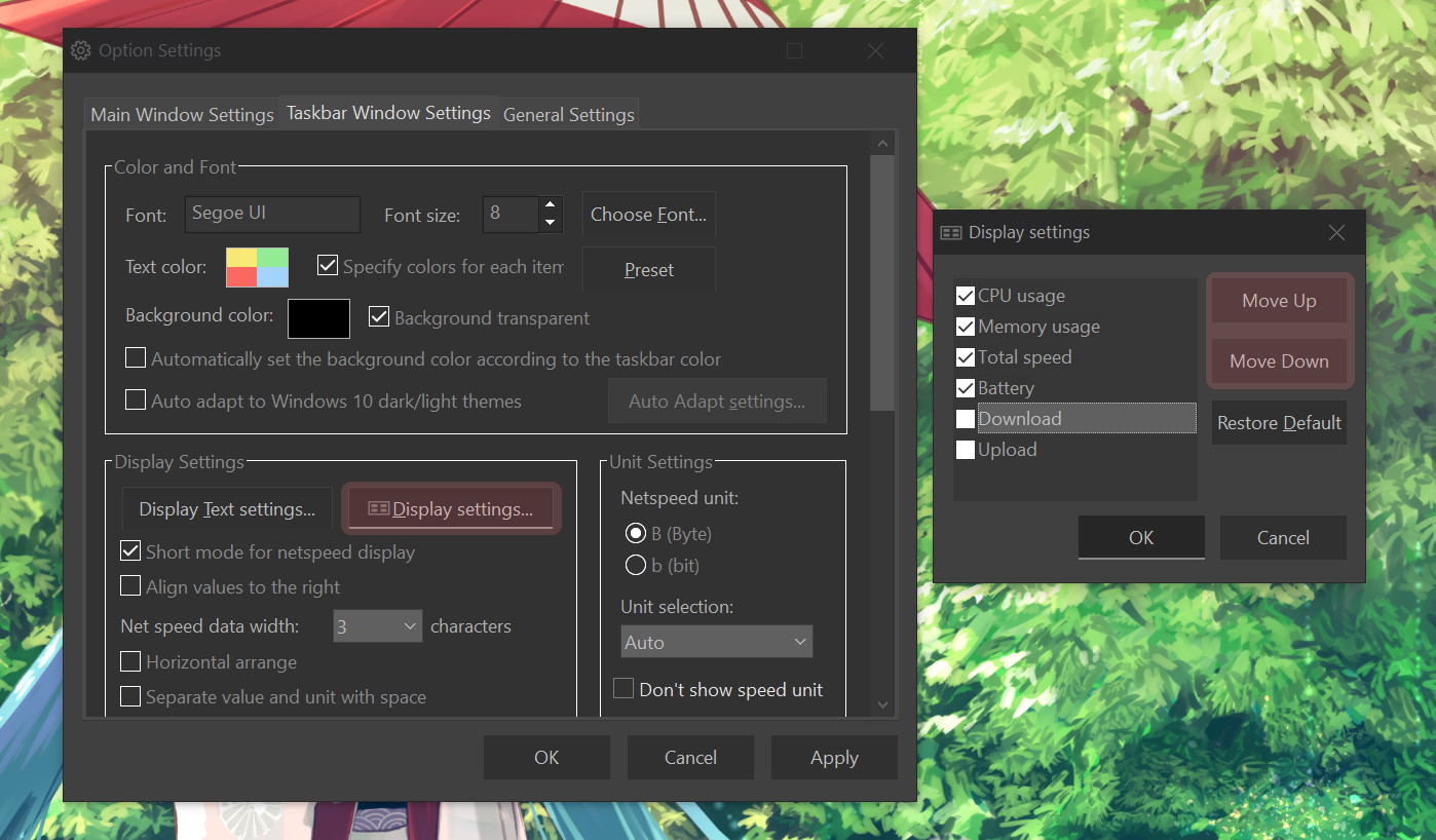 How to swap the position of upload and download in taskbar window ...