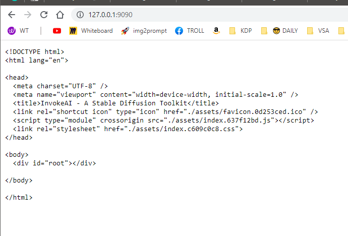 WebUI will not load; only HTML is displayed · Issue #1811 · invoke-ai/InvokeAI · GitHub