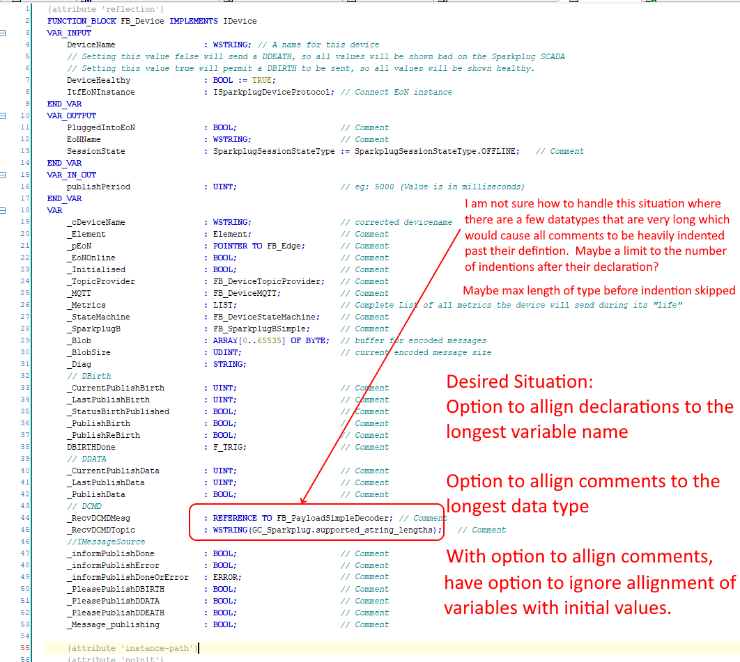 Option to indent all declaration types to the furthest indention · Issue #54 · STweep/STweep ...