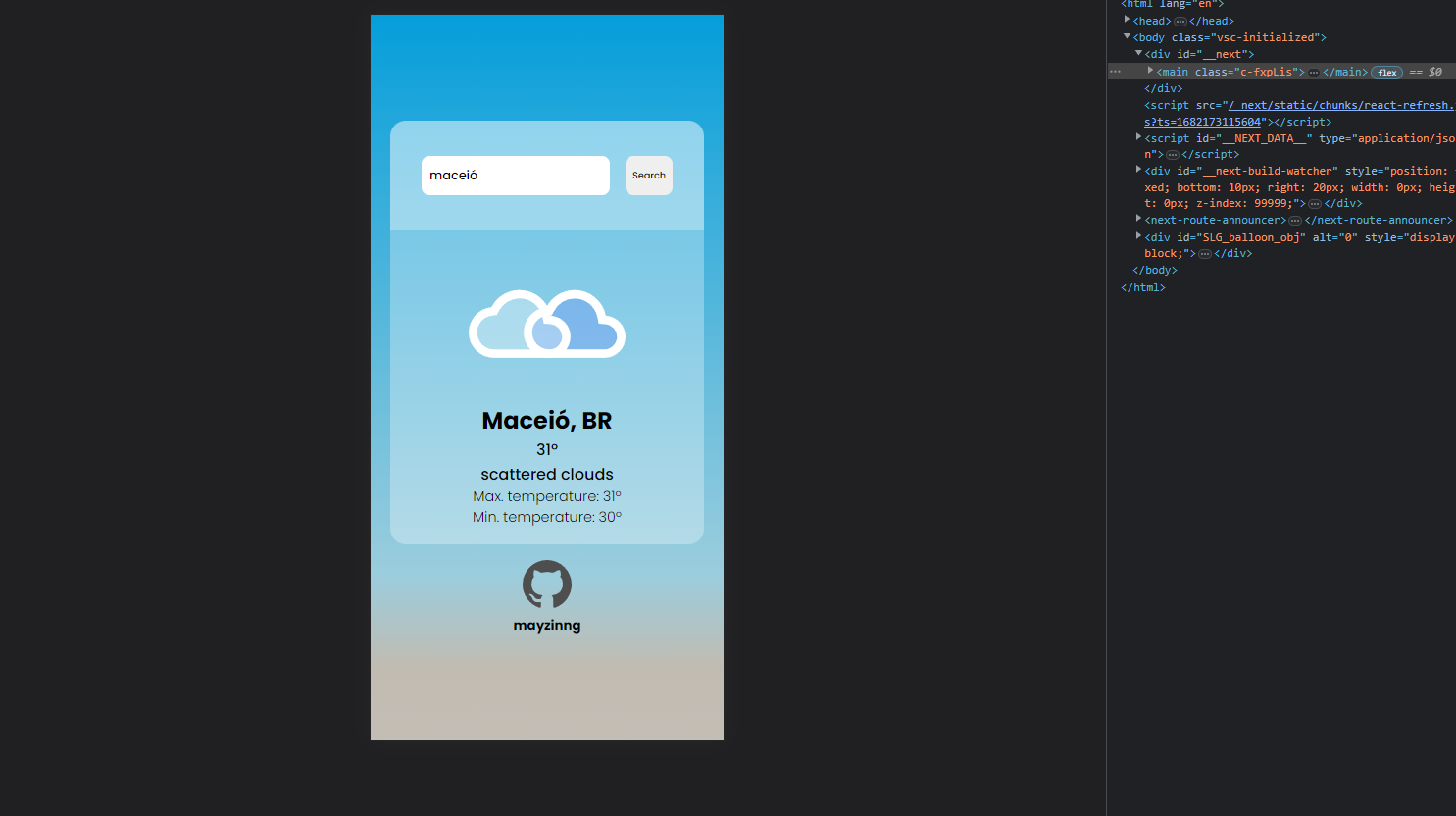 Github Bendevbug Web Weather