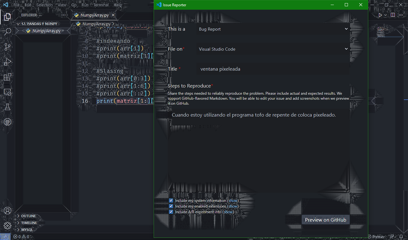 ventana pixeleada · Issue #157446 · microsoft/vscode · GitHub