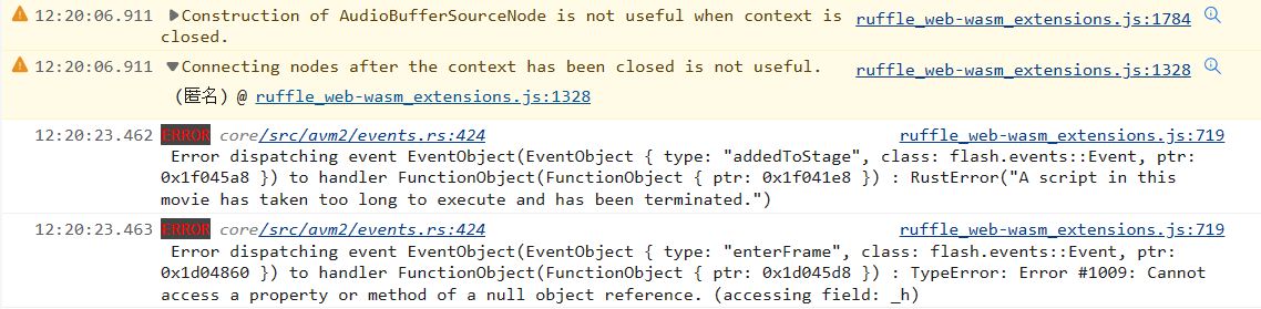 Error：ruffleweb Wasmextensionsjs · Issue 13228 · Ruffle Rsruffle · Github 