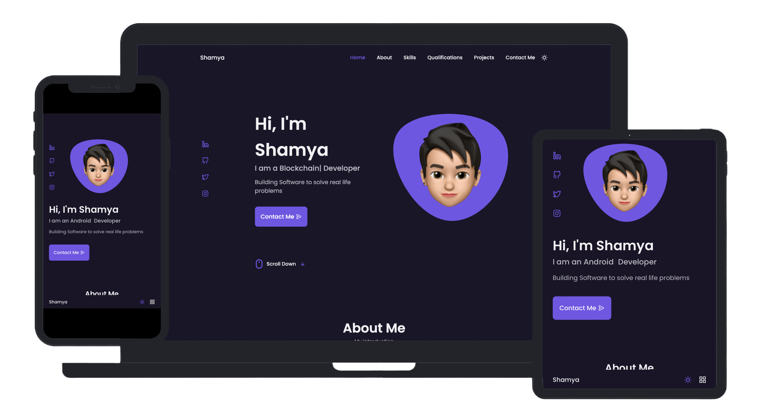 Github Shamyaharia Portfolio Website 