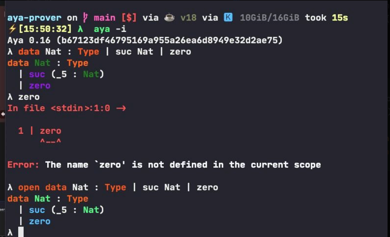 Ghost story of REPL · Issue #358 · aya-prover/aya-dev · GitHub