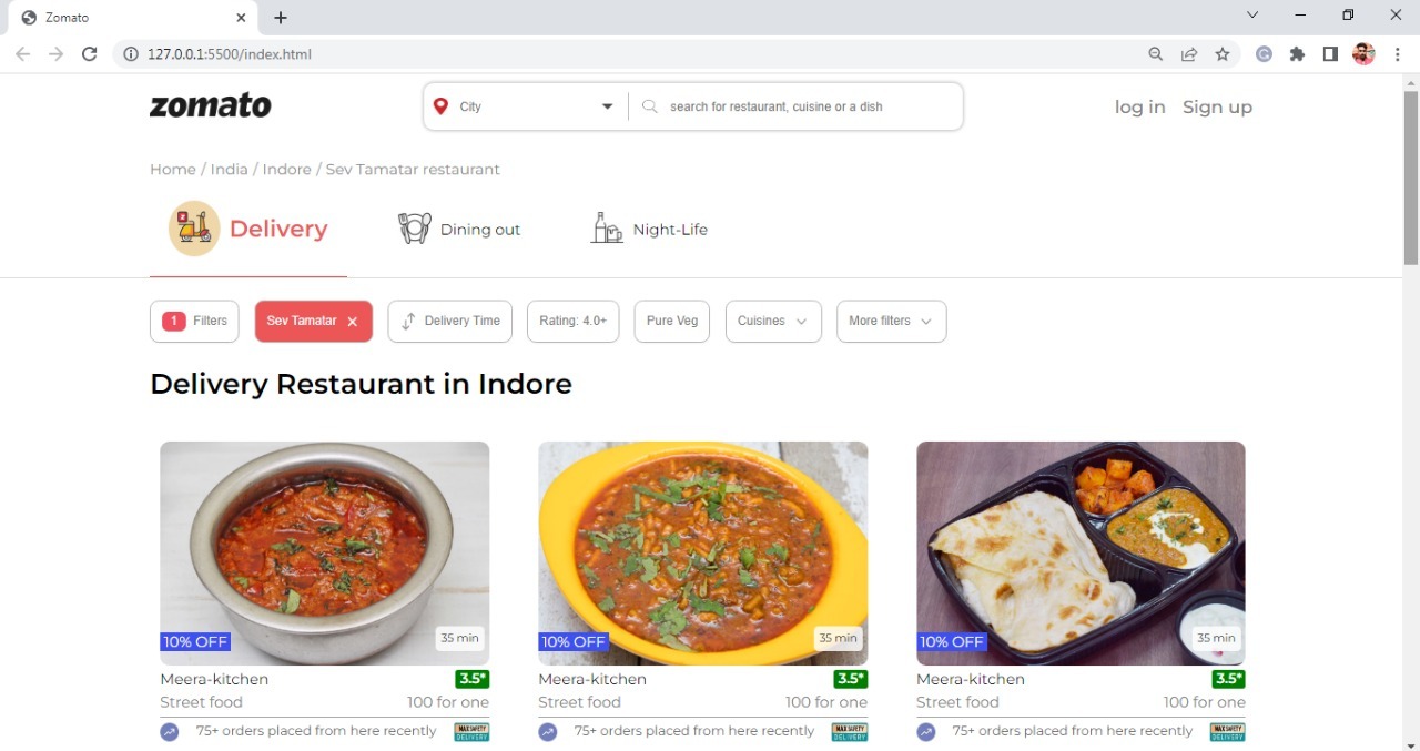 GitHub - luckyriteshmalviya/Task-5-Zomato-: UI of Zomato by using grid