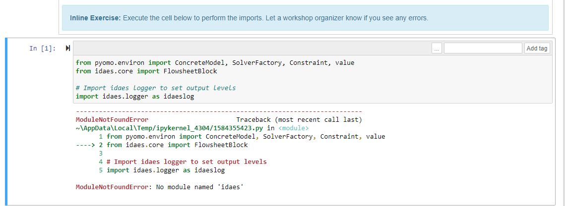 Error Message from running examples/tutorials · Issue #691 · IDAES/idaes-pse · GitHub