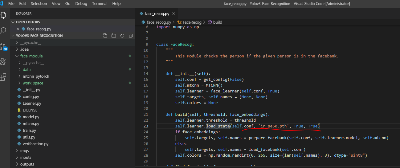 FileNotFoundError: [Errno 2] No such file or directory: 'face_module ...