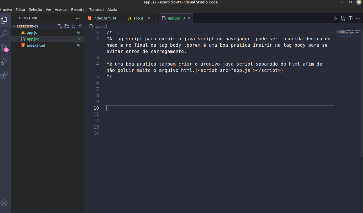 Resumo da Aula 01-04 (adicionando o java script a uma pagina web ...