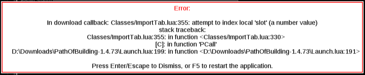 Error when importing · Issue #986 · Openarl/PathOfBuilding · GitHub