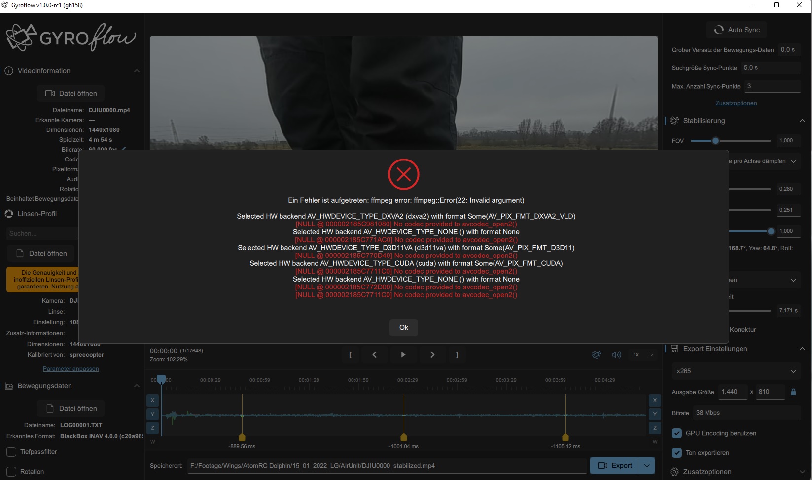 DJI Air unit files cause rendering issues · Issue #107 · gyroflow/gyroflow · GitHub
