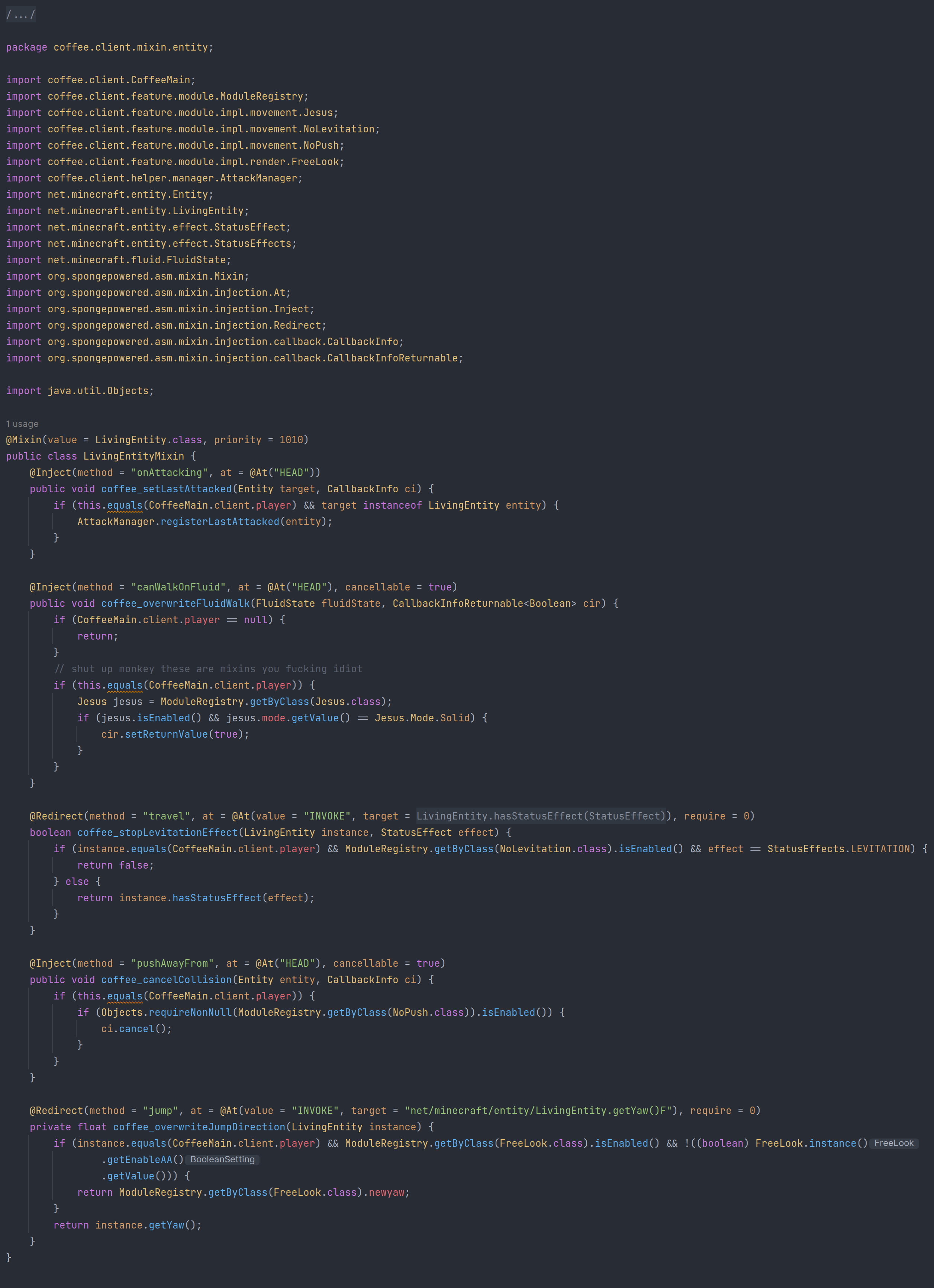 [Bug] Baritone loading after normal mixins, mixin order shits the bed ...