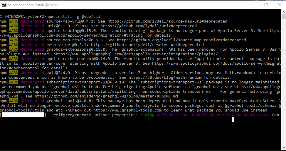 Fallas al instalar Vue/CLI · LaunchX-InnovaccionVirtual FrontEnd-Mision ...