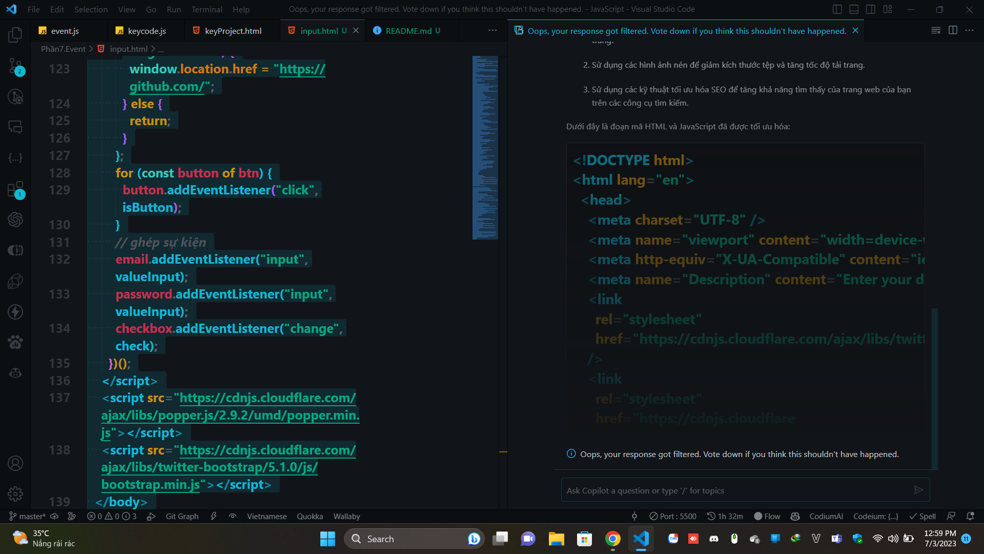 Oops Your Response Got Filtered Vote Down If You Think This Shouldnt Have Happened · Issue