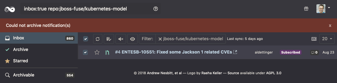 Archiving/Marking as read leads to an error message · Issue #2014 · octobox/octobox · GitHub