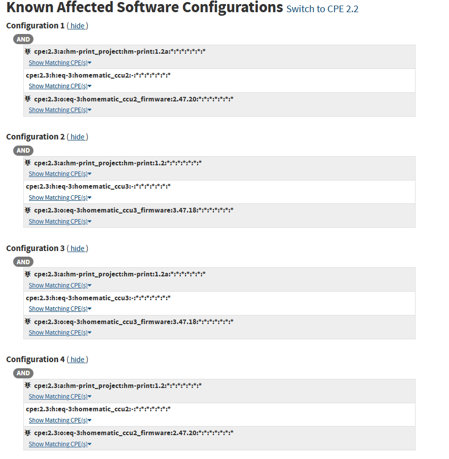 Missing display of advanced Configurations · Issue #272 · opencve/opencve · GitHub