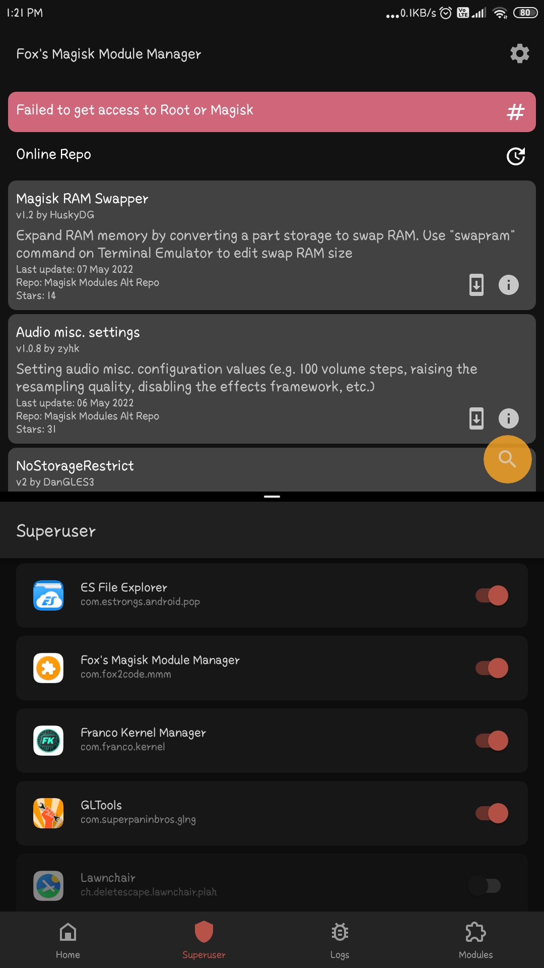[BUG] failed to get acess to root · Issue #144 · Fox2Code/FoxMagiskModuleManager · GitHub