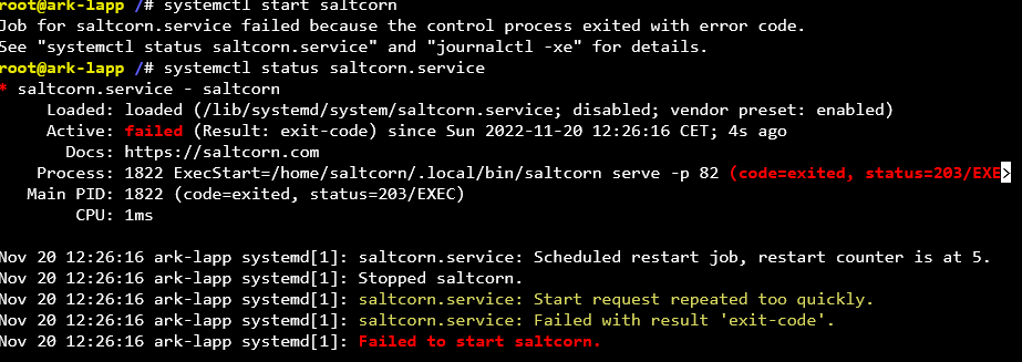 Failed to start saltcorn as a service · Issue #1473 · saltcorn/saltcorn · GitHub
